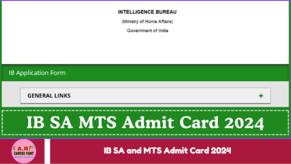 IB SA and MTS Admit Card 2024 - AR Carrier Point