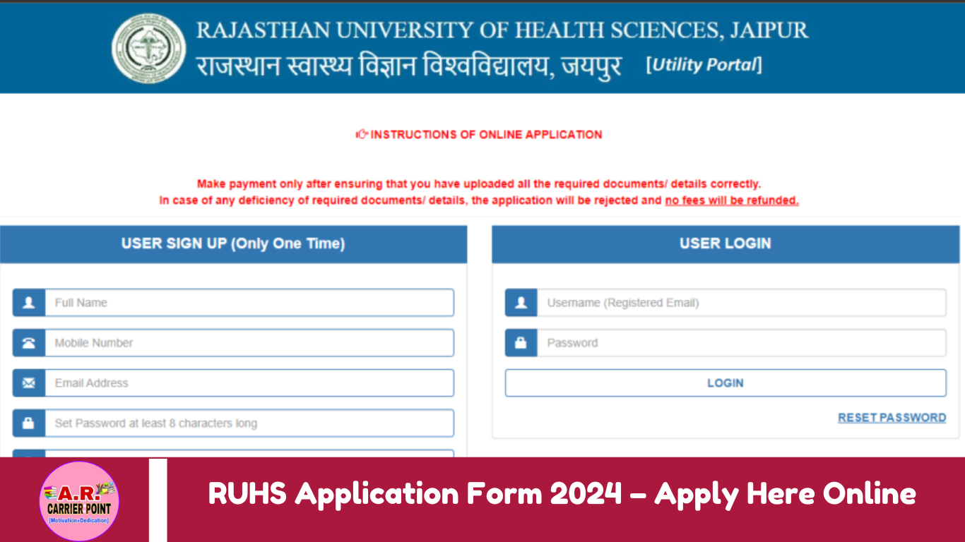 RUHS Application Form 2024 – Apply Here Online - AR Carrier Point