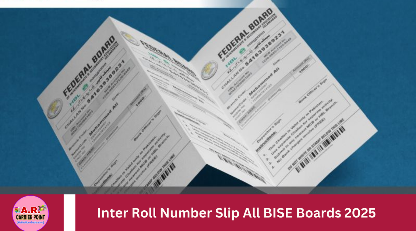 Inter Roll Number Slip 2025 - AR Carrier Point