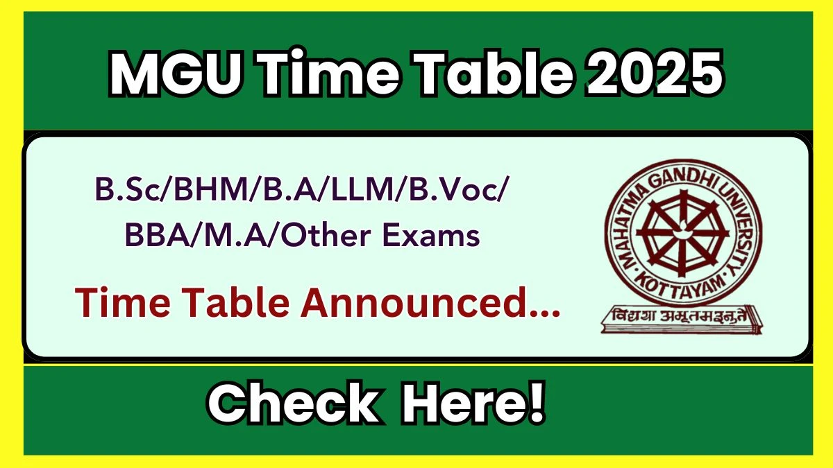 MGU Time Table 2025 - AR Carrier Point