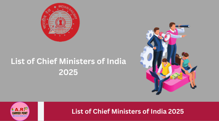 List of Chief Ministers of India 2025 - AR Carrier Point
